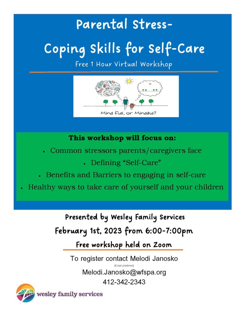 Parental Stress Coping Skills For Self Care Workshop Flyer-Feb 23 ...